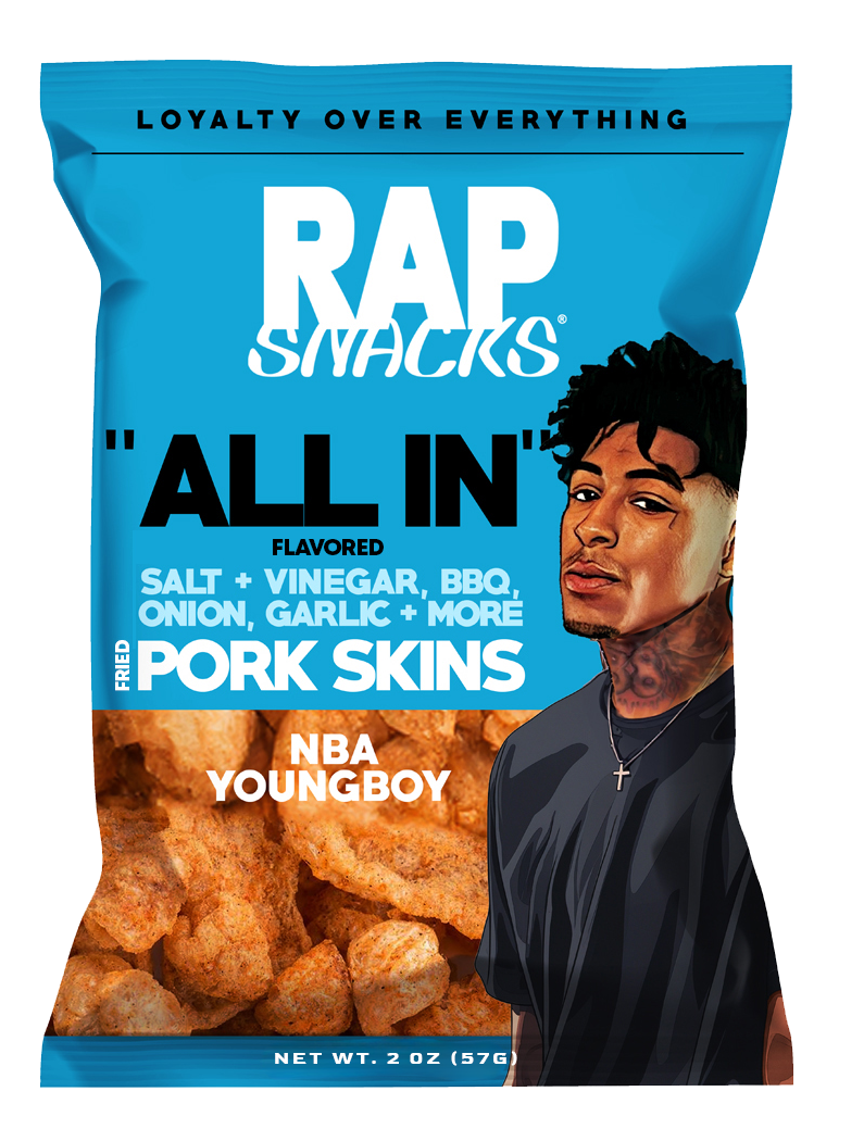 Rap Snacks NBA Youngboy "All In" Flavored Fried Pork Skins (1.75oz) – OFFICIAL RAP SNACKS