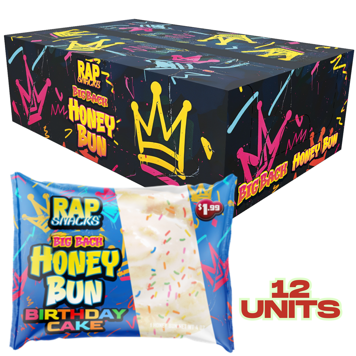 Rap Snacks Big Back Birthday Cake Honey Bun – OFFICIAL RAP SNACKS