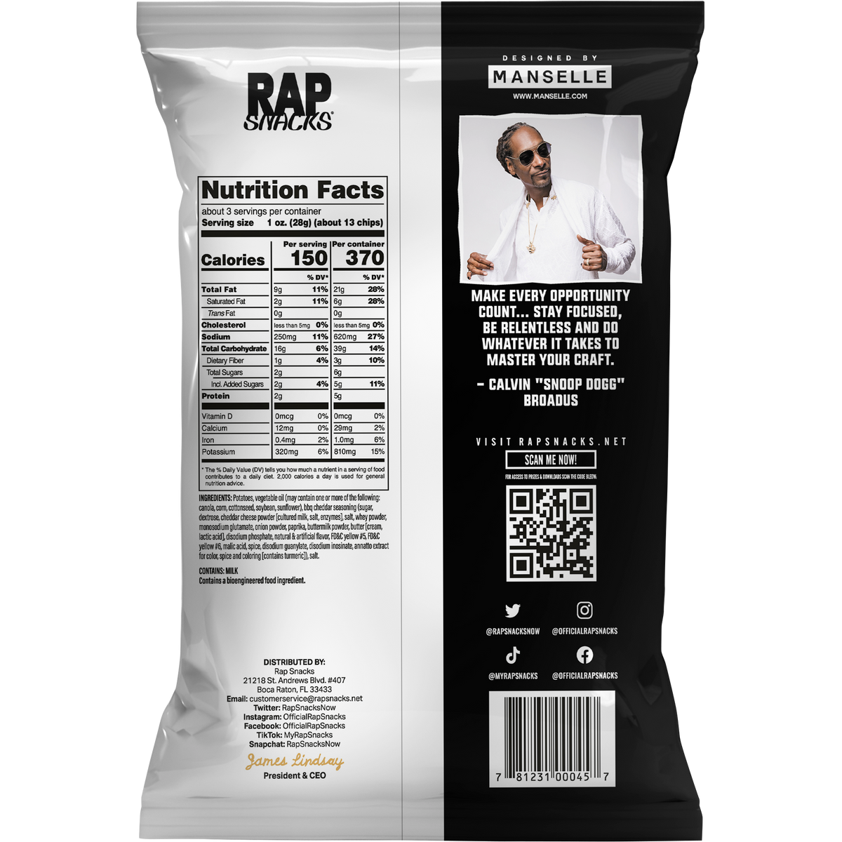 Rap Snacks Snoop Dogg | OG Bar-B-Que Cheddar (10 Bags) – OFFICIAL RAP ...