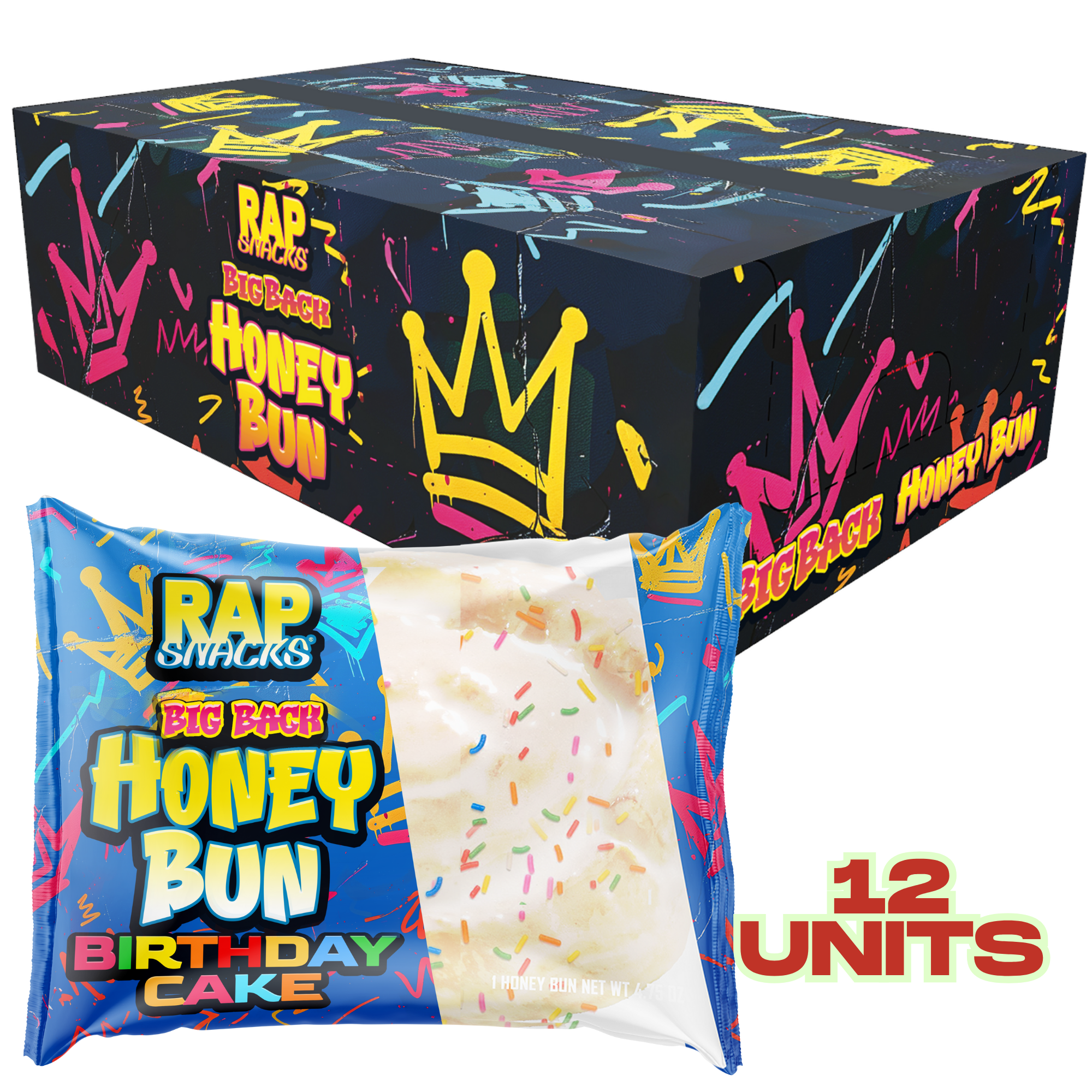 Rap Snacks Big Back Birthday Cake Honey Bun (Case of 12) – OFFICIAL RAP ...