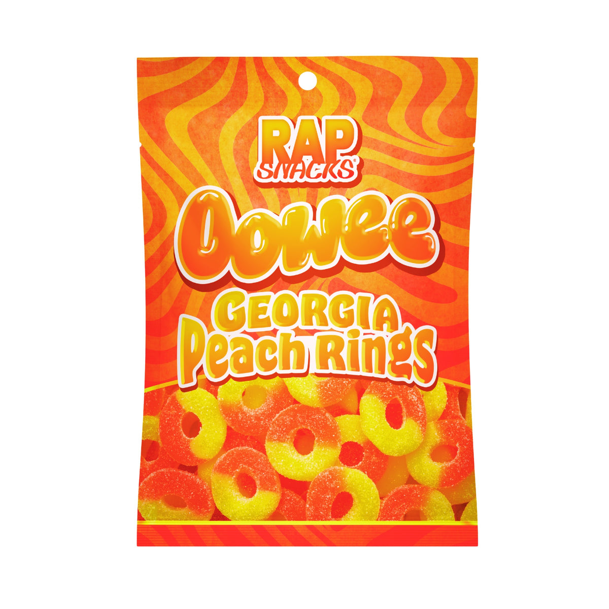 Rap Snacks Oowee Georgia Peach Gummy Candy Rings (5.3 oz) 12 Bags ...