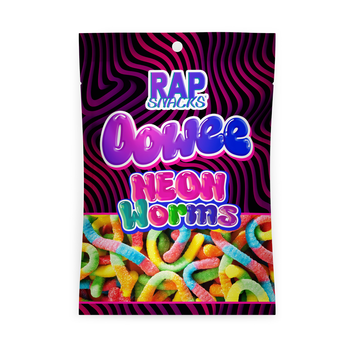 Rap Snacks Oowee Neon Gummy Candy Worms (5.3 oz) 12 Bags – OFFICIAL RAP ...