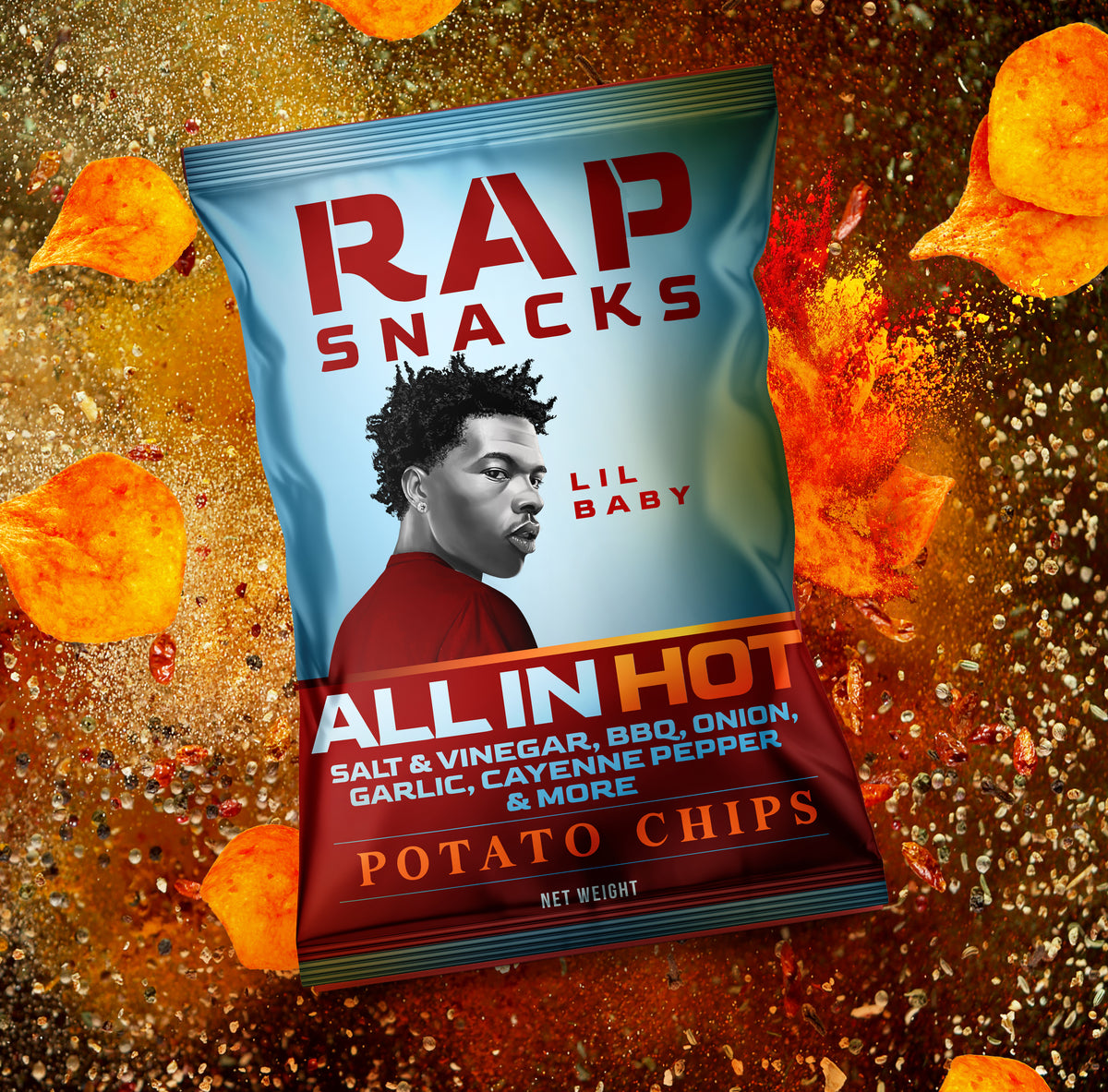 Rap Snacks Lil Baby | All in HOT Potato Chips 2.5oz Bag – OFFICIAL RAP ...