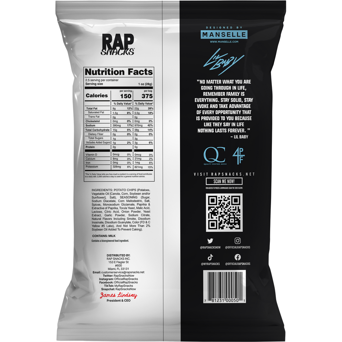 Rap Snacks Lil Baby | All in HOT Potato Chips 2.5oz Bag – OFFICIAL RAP ...