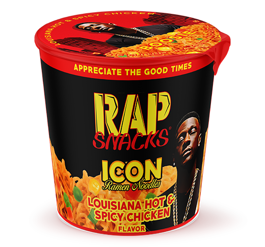 Rap Snacks Louisiana Hot & Spicy Chicken Ramen Boosie | (12) 2.25oz Cu ...